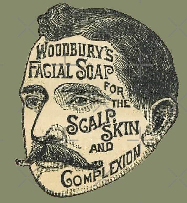 "Woodbury Facial Soap Vintage Mustache Ad" by VintageCrash | Redbubble
