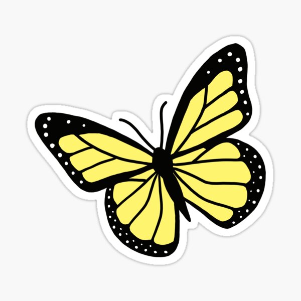 Yellow Butterfly Stickers | Redbubble