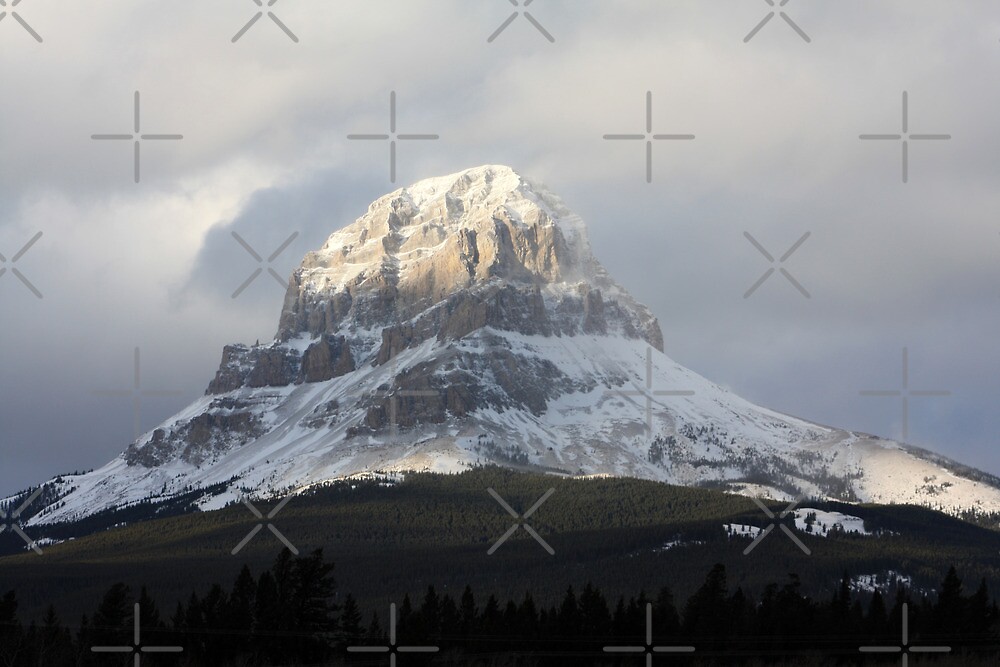 "Snow on the Crowsnest Mountain" by Alyce Taylor | Redbubble