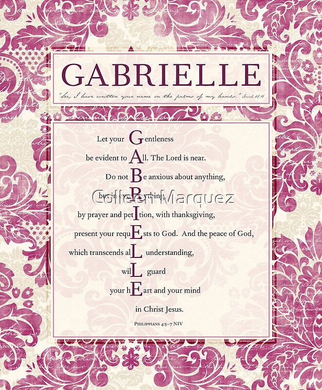 "Gabrielle in the Word" by Colleen Marquez | Redbubble