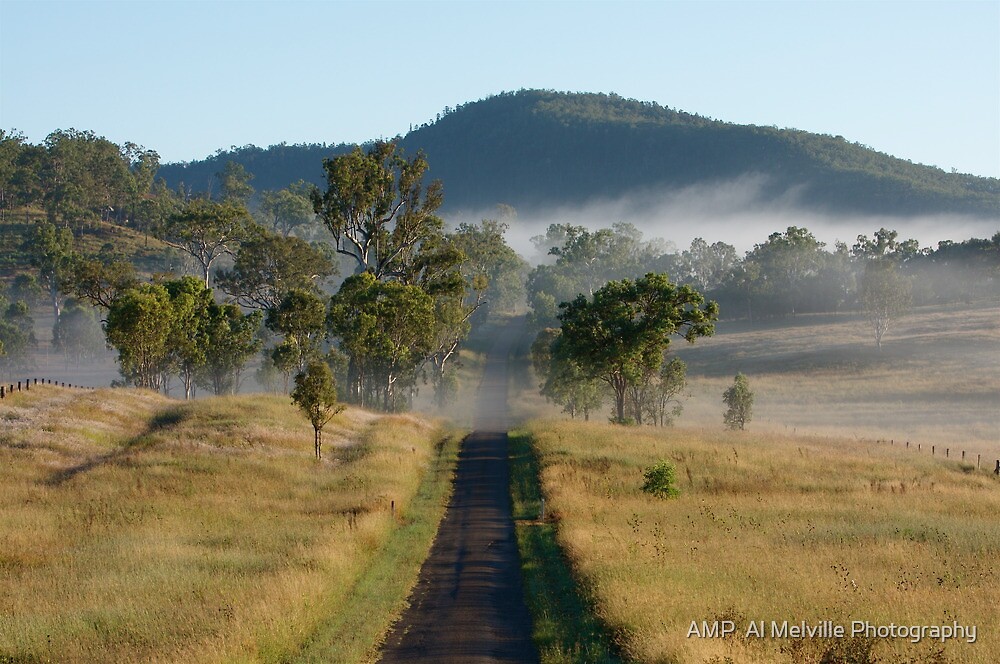 "Misty Morning Road - Outback Queensland Australia" by AMP Al Melville ...
