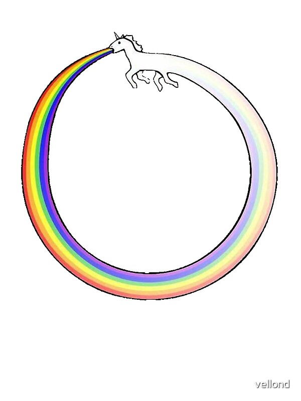 "unicorn Ouroboros rainbow infinity circle" by vellond | Redbubble
