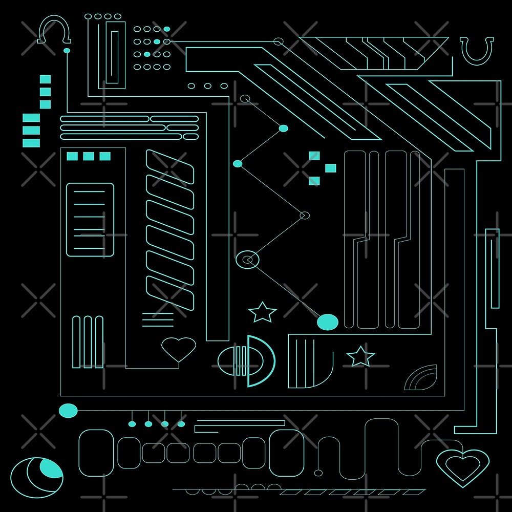 "Techno Computer Pattern" by samohtlion | Redbubble