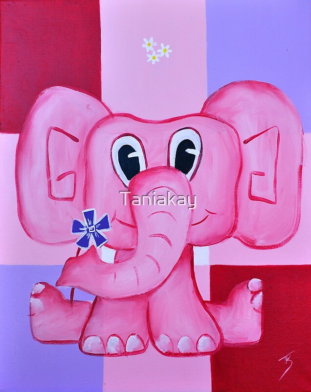 "" Daisy Elephant " Kids Art Series" by Taniakay | Redbubble