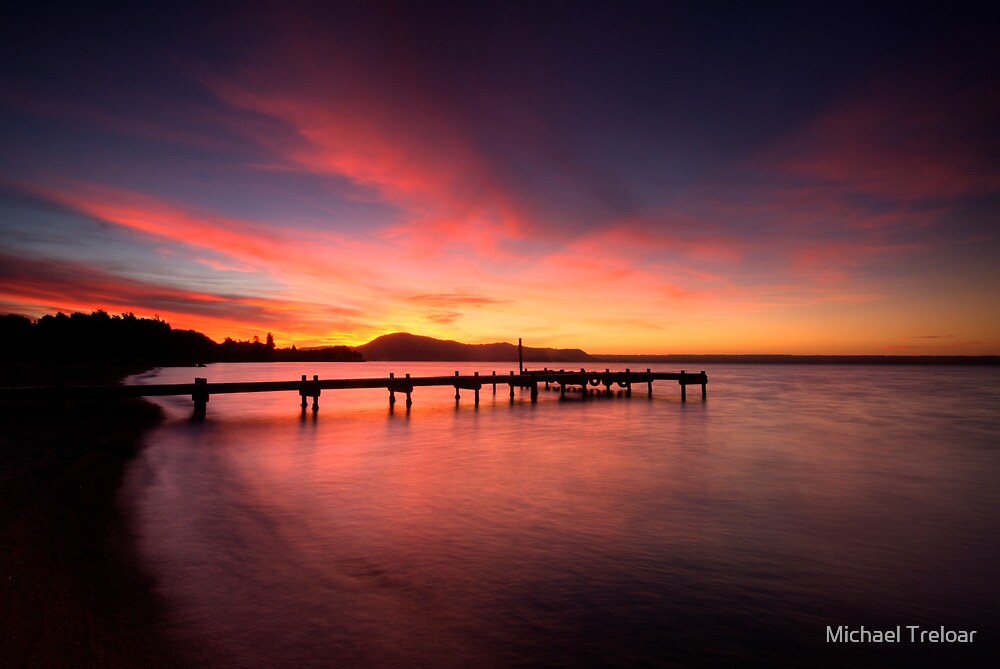 "Lake Rotorua Sunset" by Michael Treloar | Redbubble