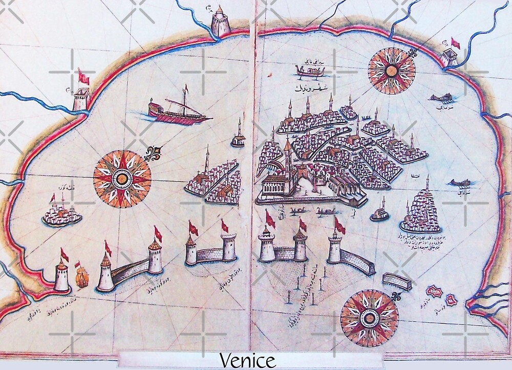"PIRI REIS MAPS FROM BOOK OF NAVIGATION City of Venice 1515" by ...