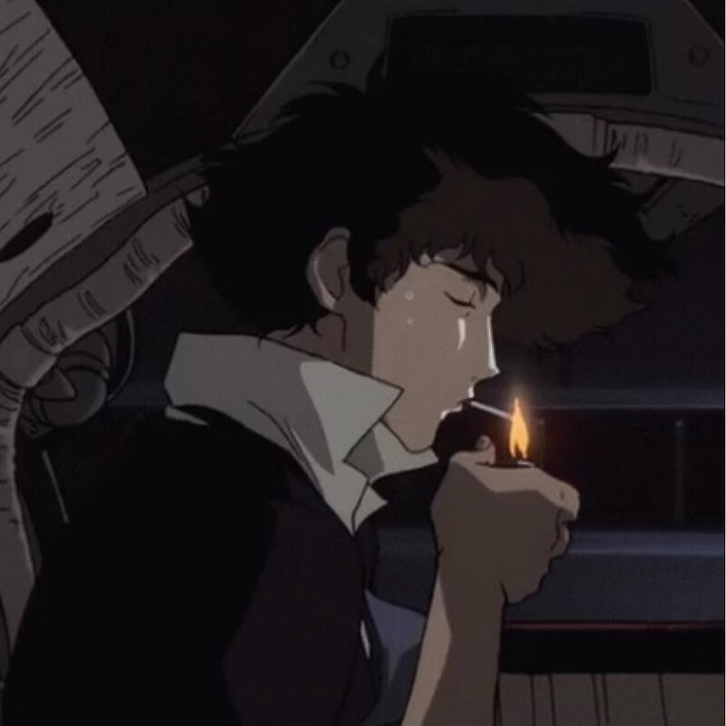 "Cowboy bebop Spike smoking" by Sarah Diaz | Redbubble