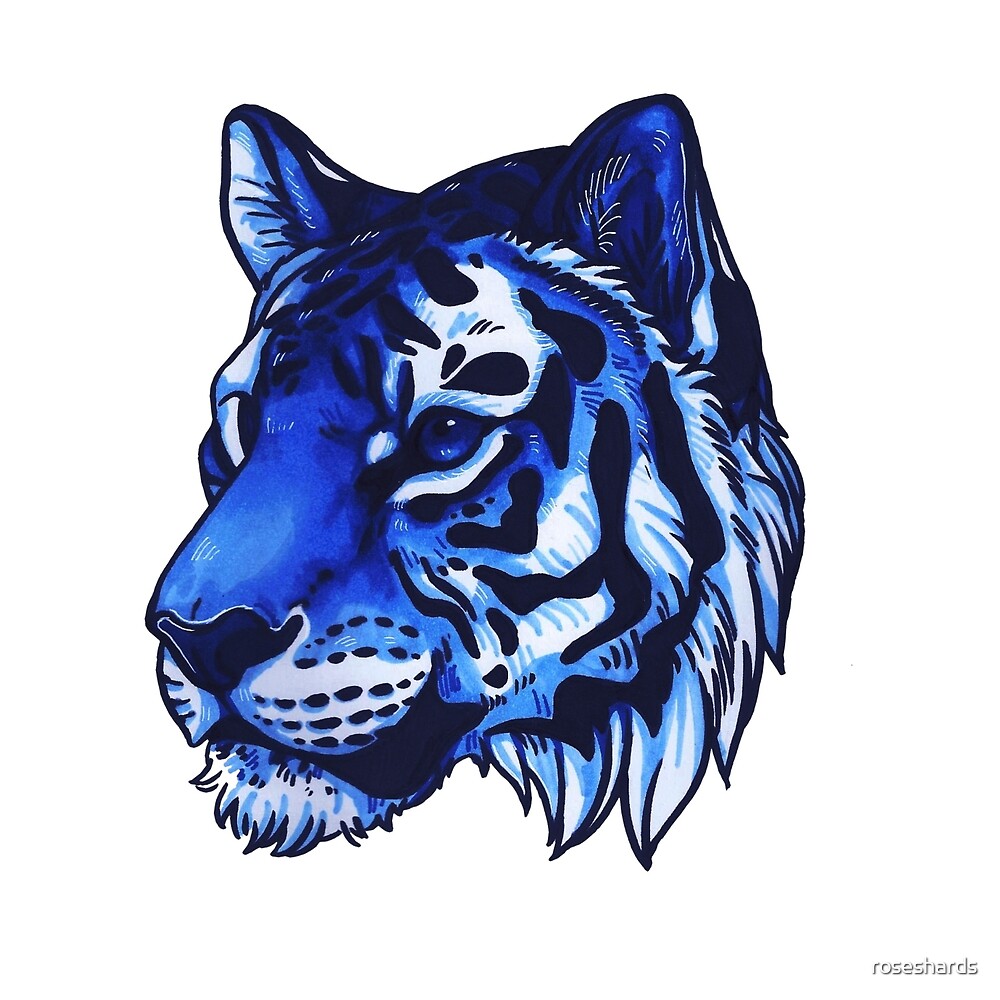 "Blue Tiger" by roseshards | Redbubble