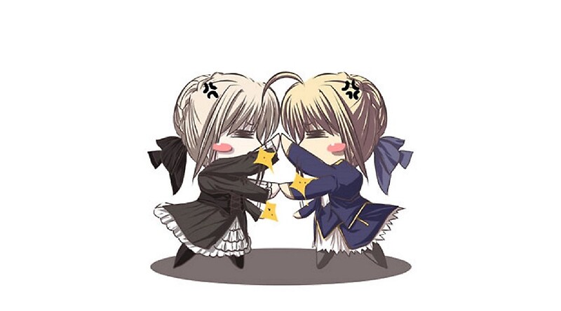 "Chibi WAIFUS Fighting" by A-jolly-Ganker | Redbubble