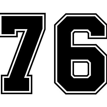 "76 American Football Classic Vintage Sport Jersey Number in black ...