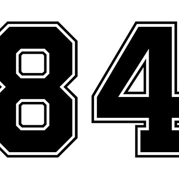 "84 American Football Classic Vintage Sport Jersey Number in black ...