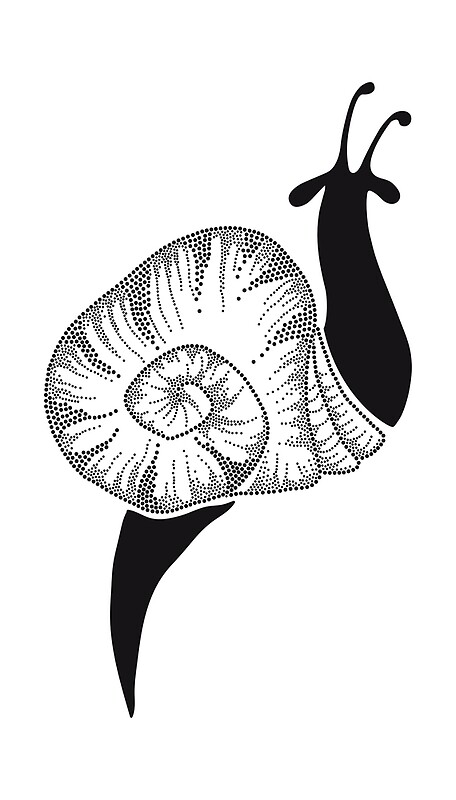 "Seamless pattern with dotwork snails." by Bokasana | Redbubble