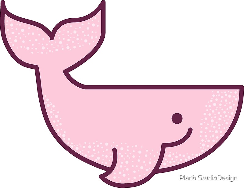 "cute cartoon pink whale " by Planb StudioDesign | Redbubble