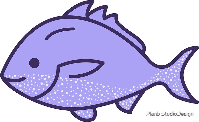 "kawaii cute cartoon violet fish" by Planb StudioDesign | Redbubble