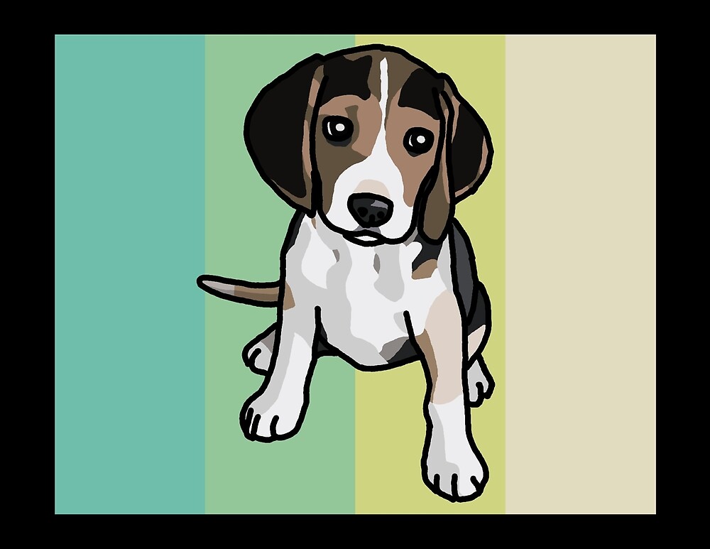 "Beagle, dog, drawing" by nijess | Redbubble