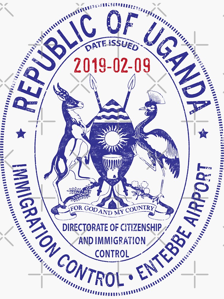 "Passport Stamp - Uganda" Sticker by travelwitheric | Redbubble