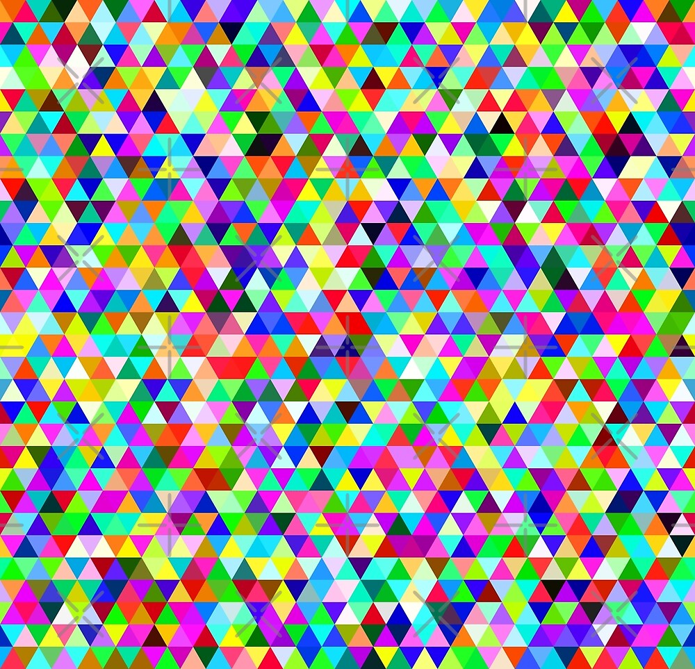 "Triangle Pattern Random Colors" by Handstand365 | Redbubble