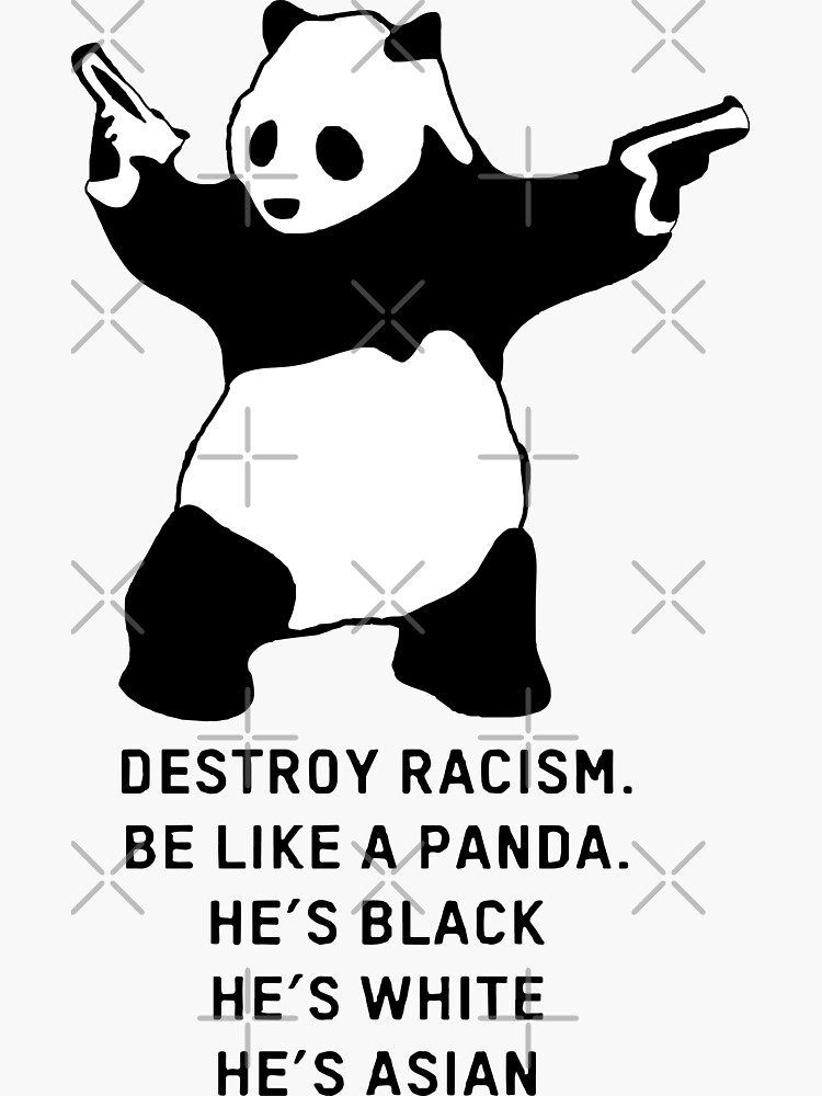 "Panda anti Racism" Sticker by Pikokk | Redbubble