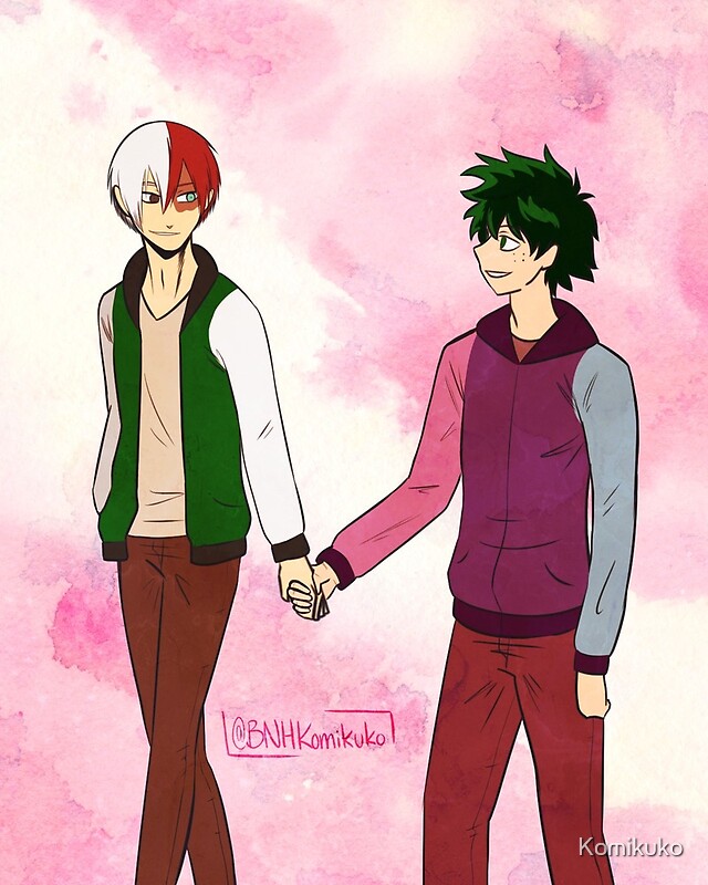 "Hand Holding - TodoDeku Midoriya Todoroki BNHA" by Komikuko | Redbubble