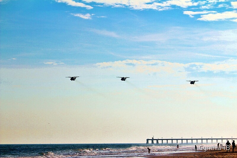 "Choppers Over Beach" by Cynthia48 | Redbubble