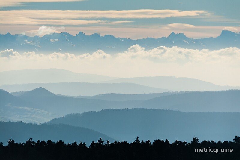 "The Distant Mountains" by metriognome | Redbubble