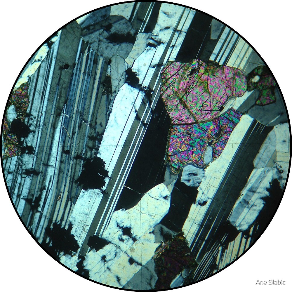 "Plagioclase Laths and Pyroxene Thin Section " by Ane Slabic | Redbubble