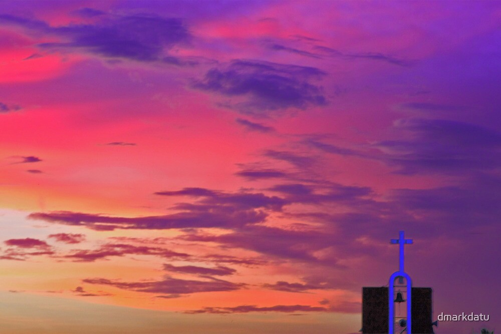 "Glowing cross from the beautiful red-blue-violet sky!" by dmarkdatu ...