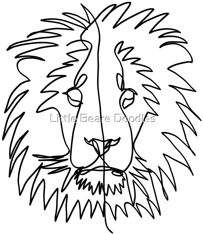 "One Line--Lion" by Little Beare Doodles | Redbubble