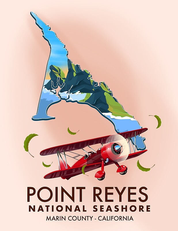 "point reyes national seashore travel poster." by Nicholas Greenaway ...