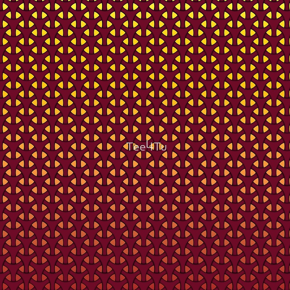 "Red weave pattern against a sunset gradient background" by Tee4Tu ...