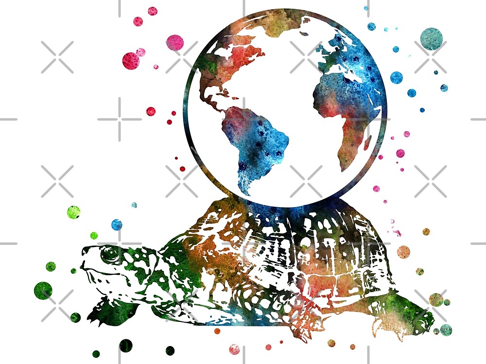 "Turtle with earth on its back, turtle" by Rosaliartbook | Redbubble