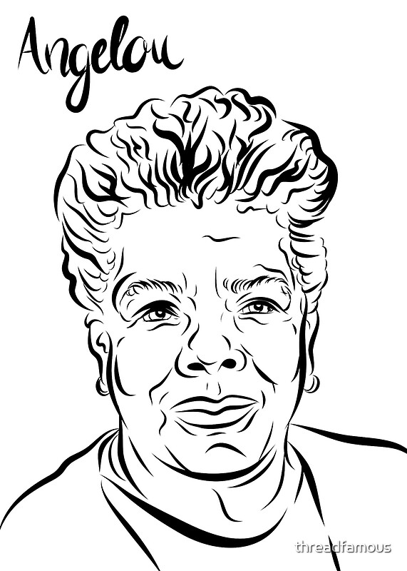 "Maya Angelou portrait." by threadfamous | Redbubble