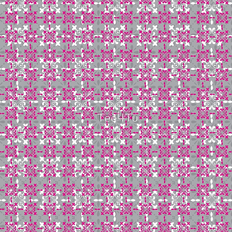 "Pink, white, gray repeating pattern design" by Tee4Tu | Redbubble