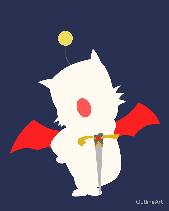 "Final Fantasy Mog Moogle " by OutlineArt | Redbubble