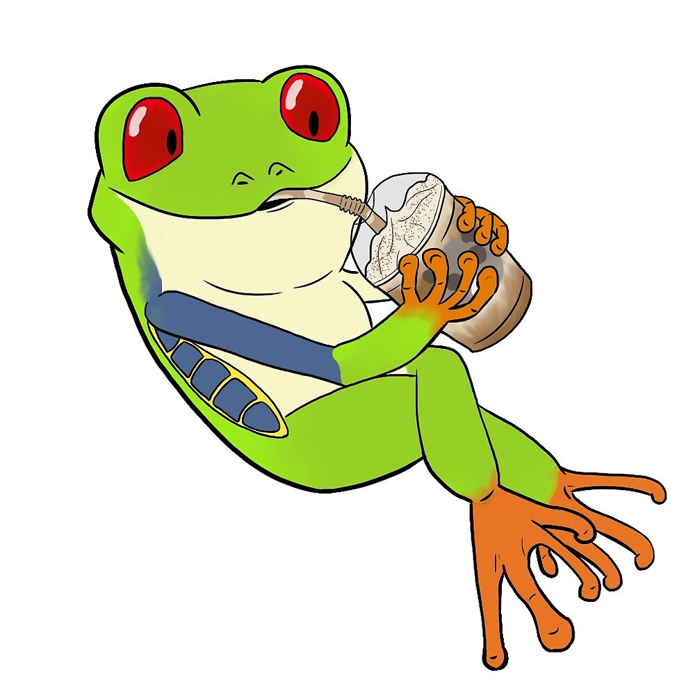 "Cafe Critters:Froppy The Frappuccino Frog" by Spookleye | Redbubble