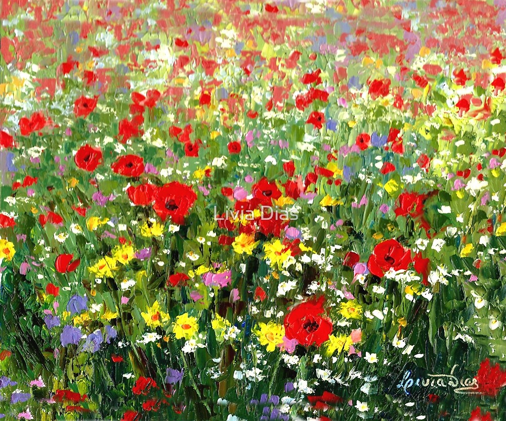 "Wildflowers - Botanic Color Splash" by Livia Dias | Redbubble