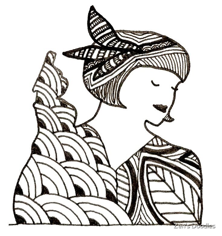 "Zentangle Lady Detective" by Zen's Doodles | Redbubble