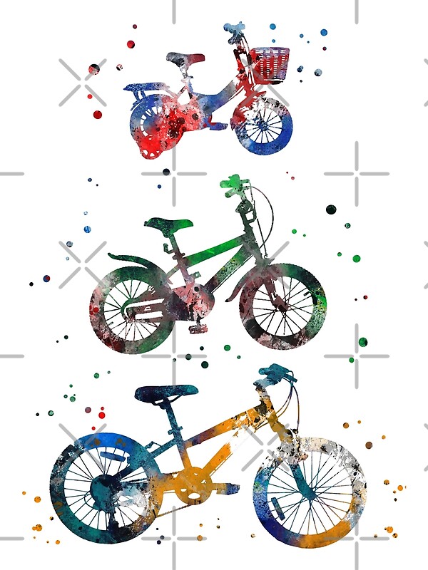 "Kids' bikes, bicycles, watercolor bicycles" by Rosaliartbook | Redbubble
