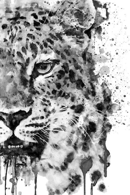 "Black And White Half Faced Leopard" by Marian Voicu | Redbubble