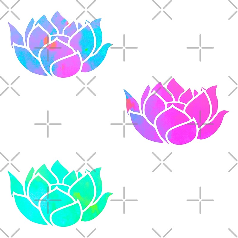 "lotus flower sticker pack" by lolo dottie | Redbubble