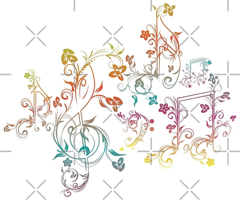 "Floral Music Notes 2" by AnnArtshock | Redbubble