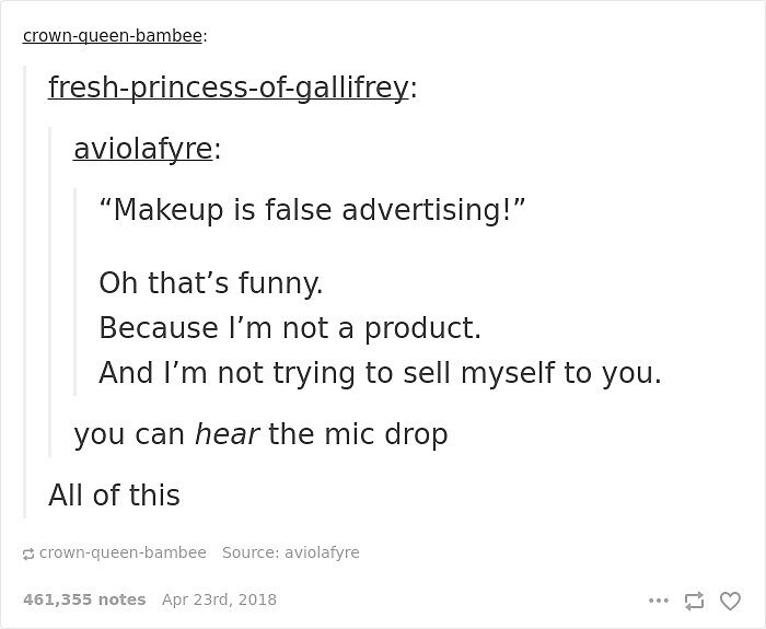"feminist makeup text post tumblr" by daisyy-p | Redbubble