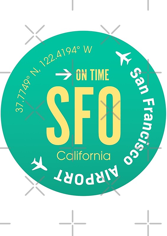 "Airport SFO green" by Airport stickers | Redbubble