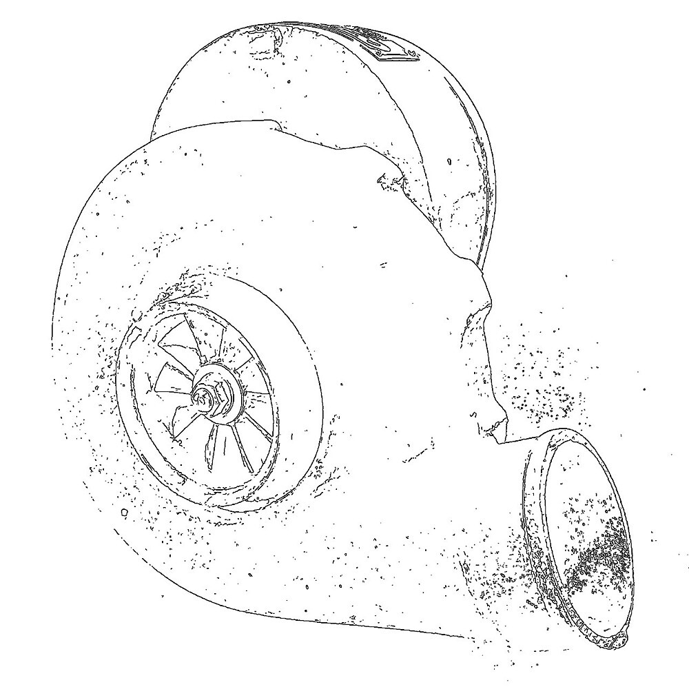 "Centrifugal Supercharger outline" by oldschool80sguy | Redbubble