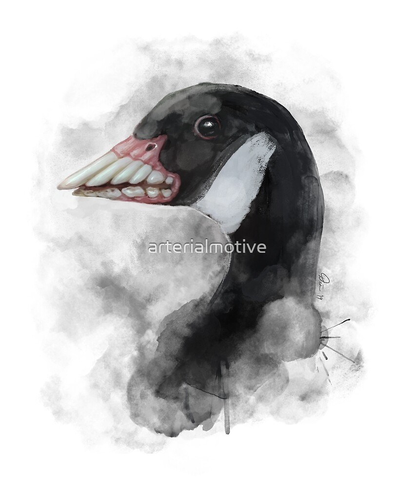 "Scary Canadian Goose with Teeth" by arterialmotive | Redbubble