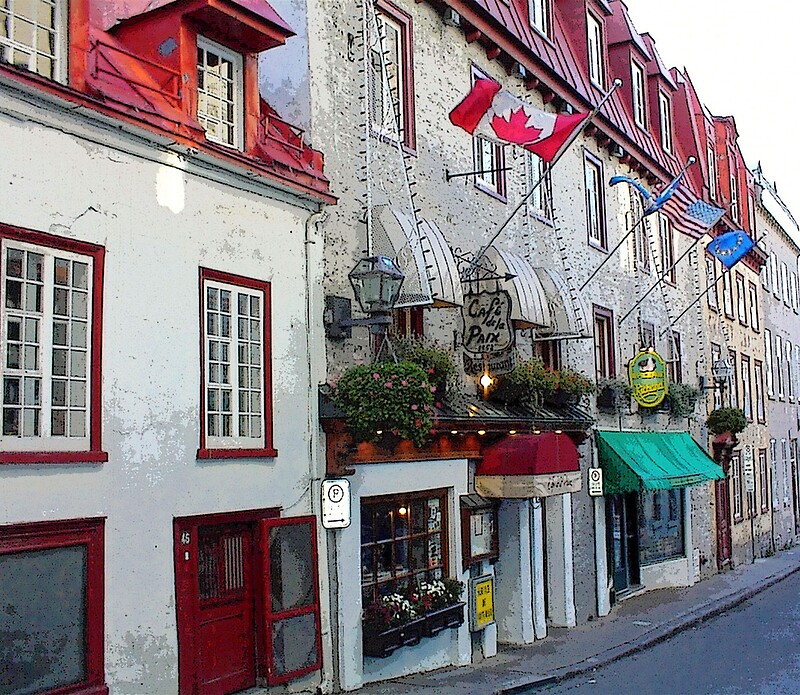 "Old Quebec Shopfronts" by Dana Roper | Redbubble