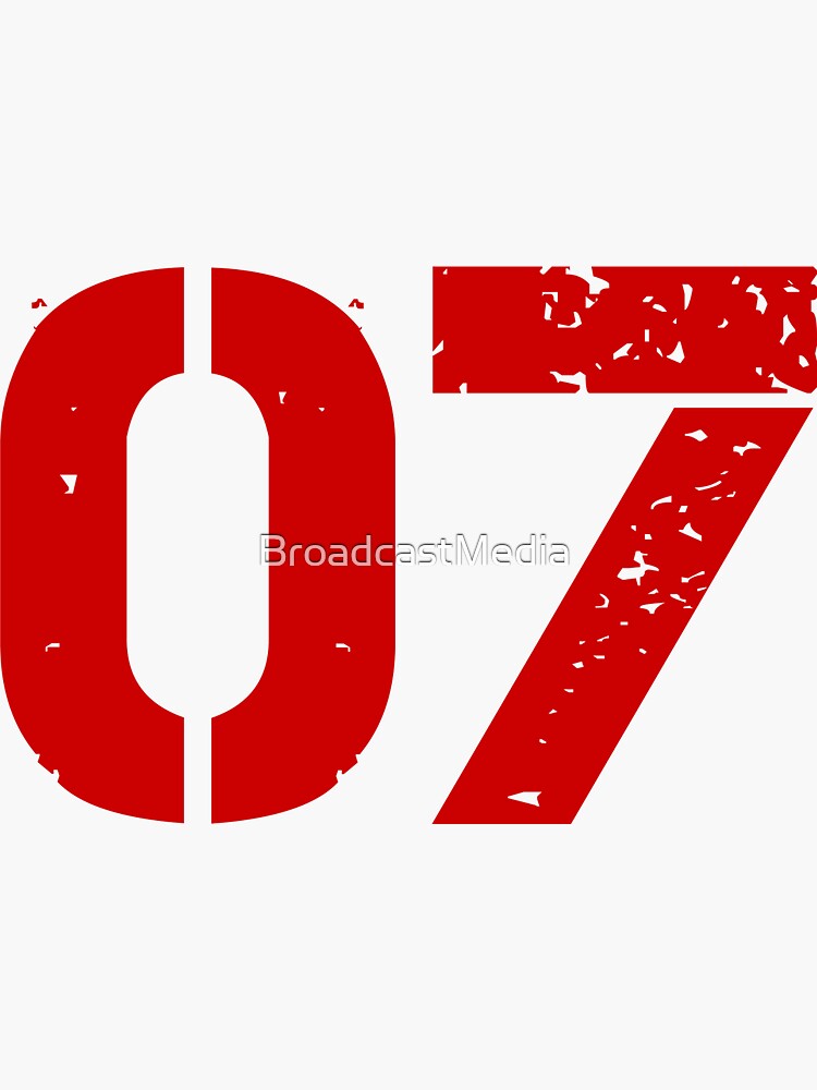 "The number "07"" Sticker by BroadcastMedia | Redbubble