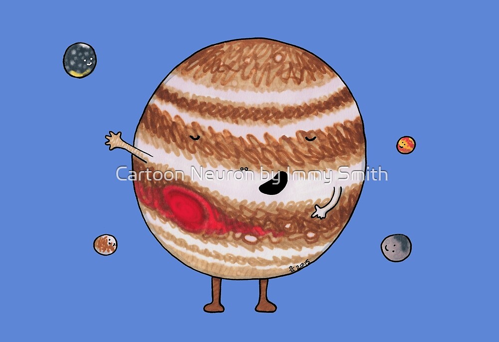 "Just Jupiter & Galilean Moons" by Cartoon Neuron by Immy Smith | Redbubble