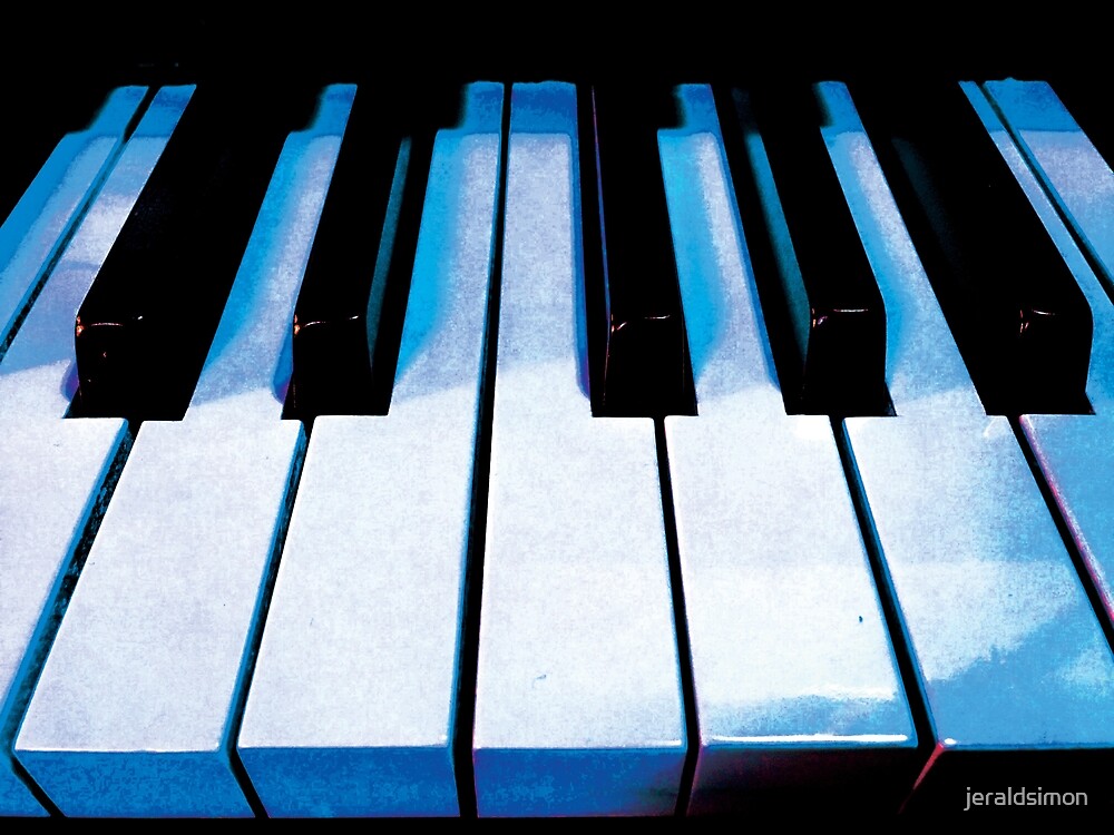 "Futuristic Blue Piano Keys by Jerald Simon" by jeraldsimon | Redbubble