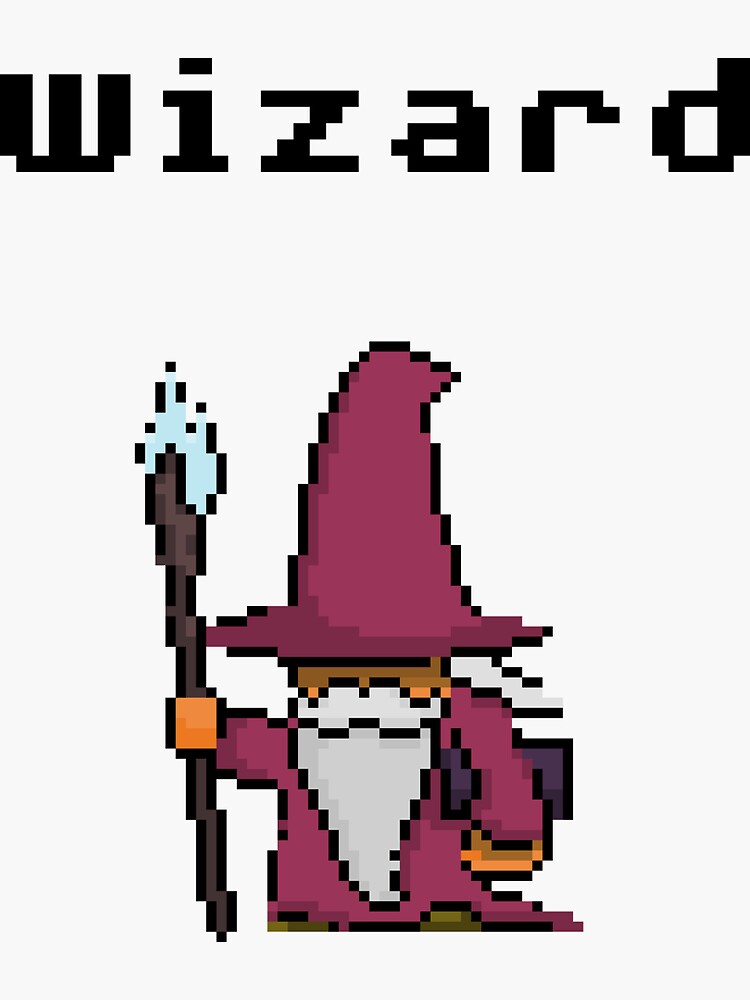 "Pixel Wizard" Sticker by SuperPayce | Redbubble